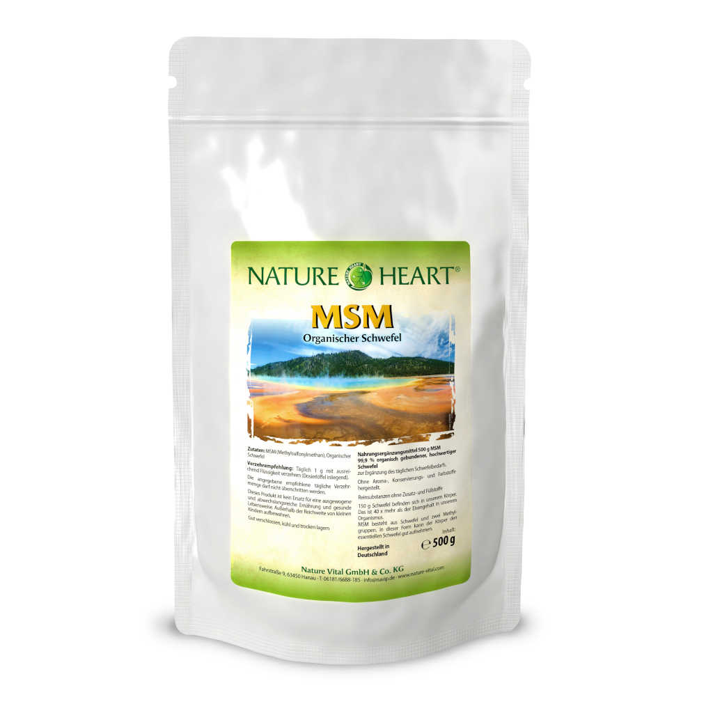 NATURE HEART MSM – 500g Hochreines MSM-Pulver | Jetzt Kaufen